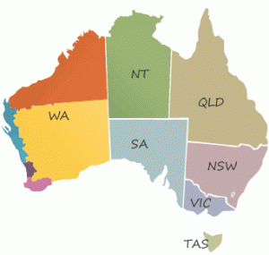 Visit WA Map of Australia